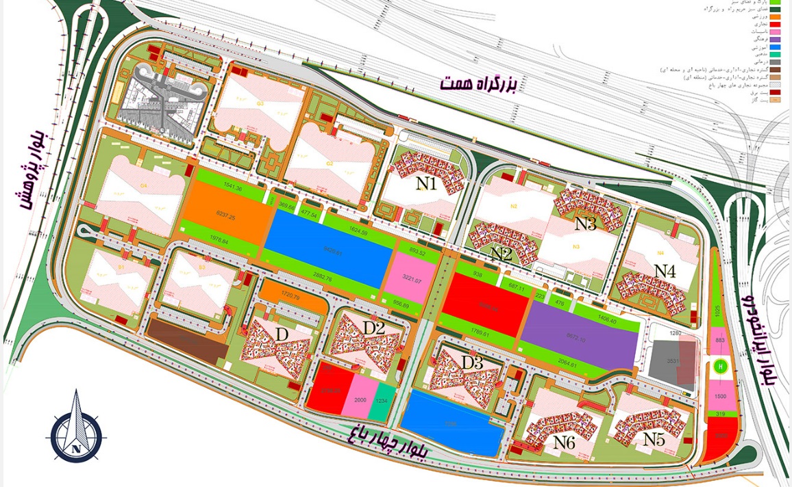 نقشه کلی پهنه BوD به همراه نقشه برج های NوDوG